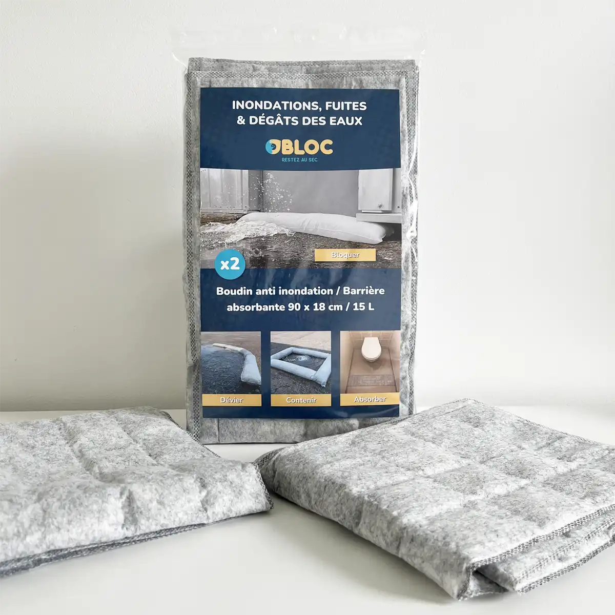 Flood sock | Absorbent barrier against leaks and water damage